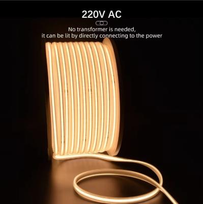 중국 220V 110V 고전압 유연 LED 스트립 라이트 288LEDs 고전압 야외 유연 COB LED 스트립 라이트 판매용