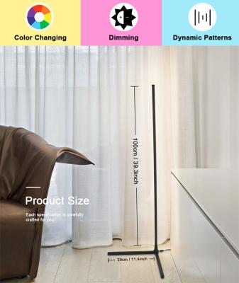 Cina Home Hotel Lighting Lampada da terra decorativa con cambio colore RGB e ombra di vetro metallico in vendita