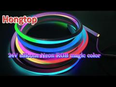 DIY Design Kleurveranderend RGBIC 24V Silicone Tube Neon LED Strip Light Neon touw Voor Game Room In Europa