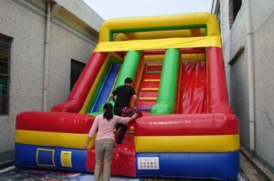 China Inflatble Slide / inflatable double lane slide 0.55mm PVC Tarpaulin for sale