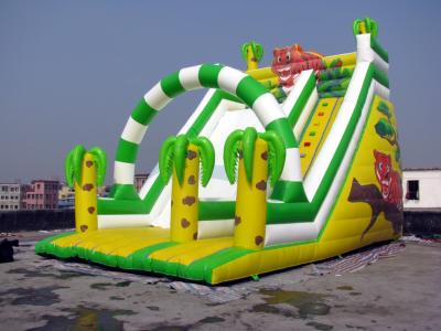 China Inflatble Slide / inflatable rainbo slide with palm tree 0.55mm PVC Tarpaulin for sale
