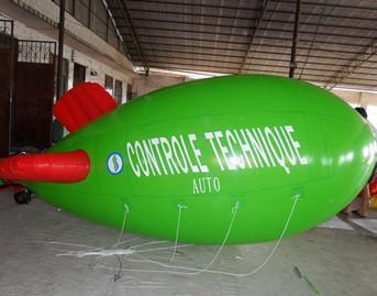 China Inflatable advertising blimp / inflatable giant helium airplane / flying green blimp for sale