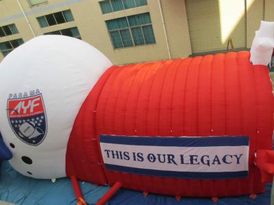 China customized printed inflatable football helmet tunnel,inflatable entrance tunnel for sale