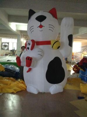China CE outdoor lovely inflatable lucky cat model, animal character inflatables for sale