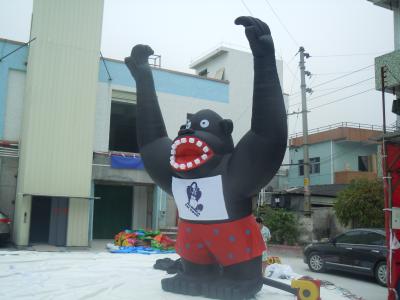 China CE outdoor lovely inflatable blk gorilla model, animal character inflatables for sale