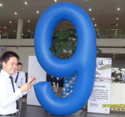 China customized giant advertising lighting inflatable number 9 balloon for sale