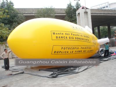 China customized giant advertising lighting inflatable dark yellow blimp for sale