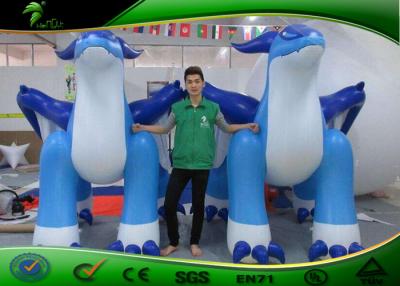 Cina Giocattolo blu dell'animale del drago del PVC di altezza gonfiabile su ordinazione dei personaggi dei cartoni animati 2.5M in vendita