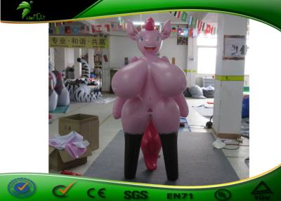 Cina Maiale gonfiabile del fumetto animale sexy rosa attraente con il materiale impermeabile del PVC in vendita