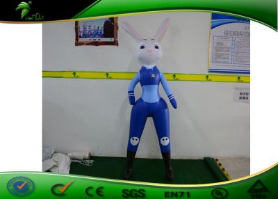 China Policewoment inflável azul animal louco entusiástico, desenhos animados infláveis do coelho da água à venda