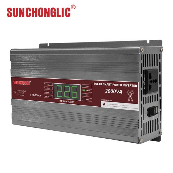 Quality 2000w Solar Smart Power Inverter Output LED Display DC 12V To AC 220V for sale