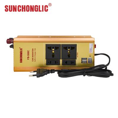 China 500va Modificado de onda senoidal de coche Inverter Convertidor de toma de corriente con cargador 12v a 220v en venta