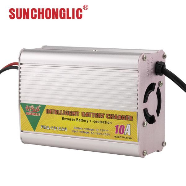 Quality Convenient Lead Acid Car Battery Charger 12v 10A Intput AC 150V Three Step for sale