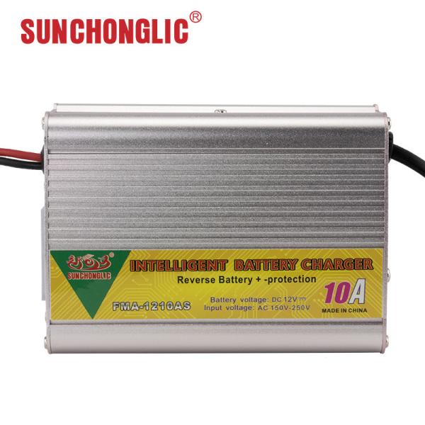 Quality Convenient Lead Acid Car Battery Charger 12v 10A Intput AC 150V Three Step for sale