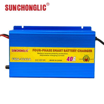 Cina 40A 12 Volt Gel Battery Charger Input AC 220V 50Hz Leggero E Compatto in vendita