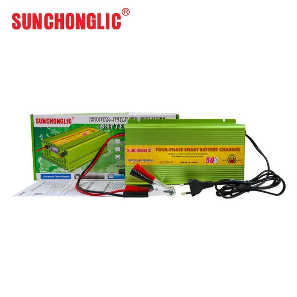 Quality Multi Stage AGM GEL Battery Charger 12V 50A Temperature Compensation for sale