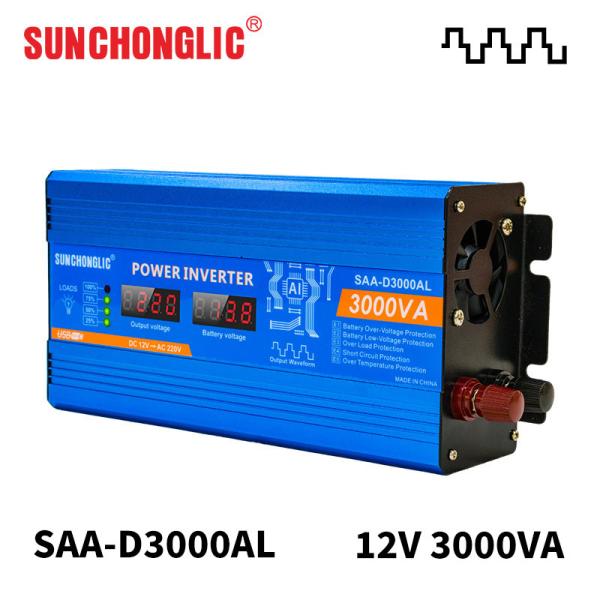 Quality 3000w Modified Sine Wave Inverter 1A USB Power Inverter Dc 12v To Ac 220v for sale