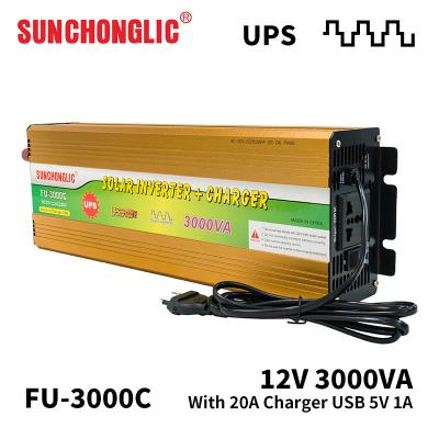 China Inversor de 3000v com carregador de onda sinusal modificada 50Hz 12v 220v para uso doméstico à venda