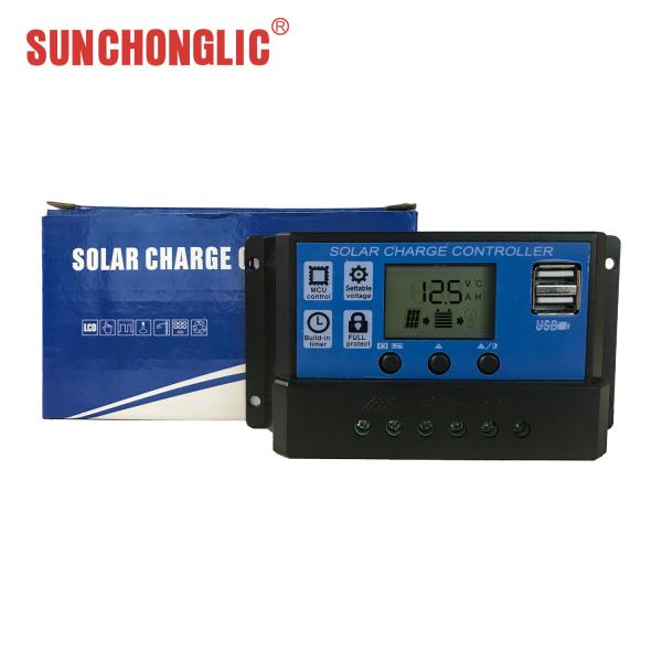 Quality 12V / 24V 20A PWM Solar Charger Controllers Intput 50A 5V / 2A USB Output for sale