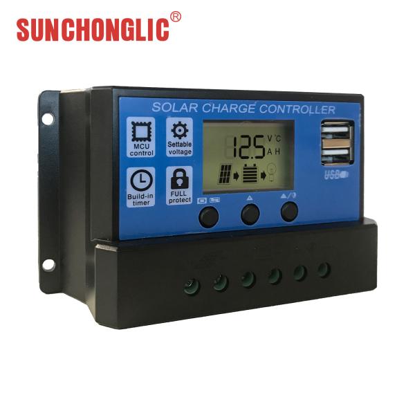 Quality 12V / 24V 20A PWM Solar Charger Controllers Intput 50A 5V / 2A USB Output for sale