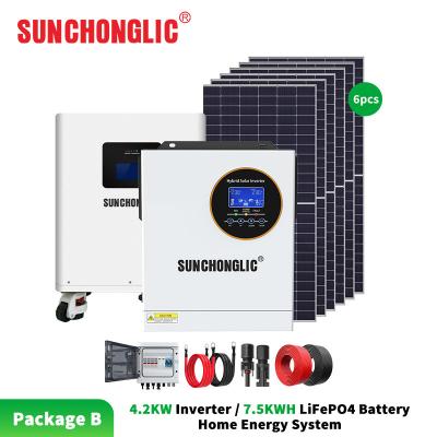중국 4.2kw 인버터 7.5kwh Lifepo4 배터리 주택 에너지 시스템 판매용