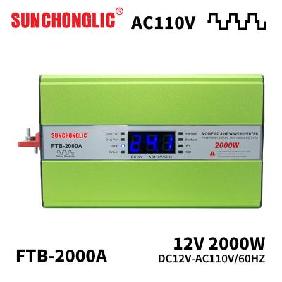 中国 2000W 改変式インバーター オフグリッド 太陽光発電インバーター 12vDc から 110vAc 60hz 販売のため