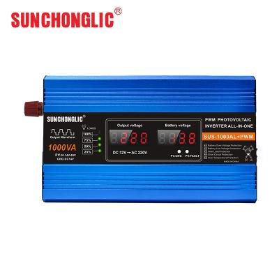 China Inversor de carga solar de 12v a 220v 1000va 1000w Inversor de potência de onda sinusal modificado à venda