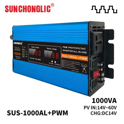 China Inversor de carga solar de 12v a 220v 1000va 1000w Inversor de potência de onda sinusal modificado à venda