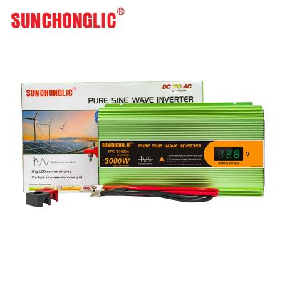 China 3000w Pure Sine Wave Inverter Dc 12v To Ac 220v With Big Screen for sale