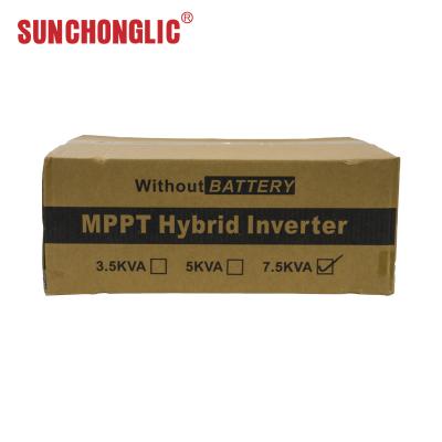 중국 전원전지 없는 7500W 하이브리드 태양광 인버터 mppt 450v pv 220v 입력 판매용