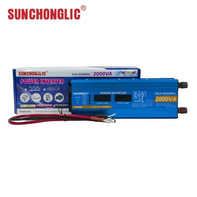 中国 LCDディスプレイ付き2000Wパワーインバーター、修正正弦波DC 12V to AC 220V 販売のため