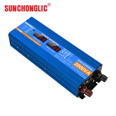 中国 LCDディスプレイ付き2000Wパワーインバーター、修正正弦波DC 12V to AC 220V 販売のため