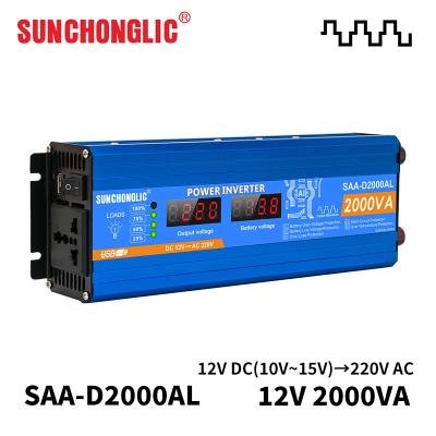 中国 LCDディスプレイ付き2000Wパワーインバーター、修正正弦波DC 12V to AC 220V 販売のため