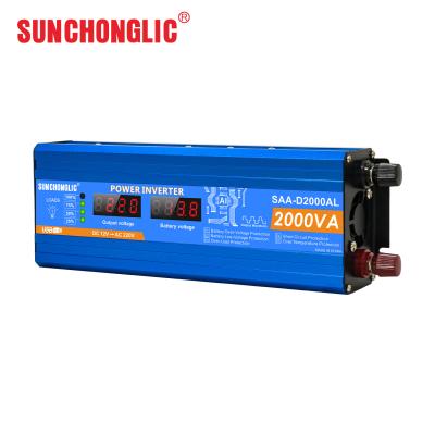 China 2000w Heavy - Duty Power Inverter 12v Dc To 220v Ac  Features Lcd Display & Modified Sine Wave for sale