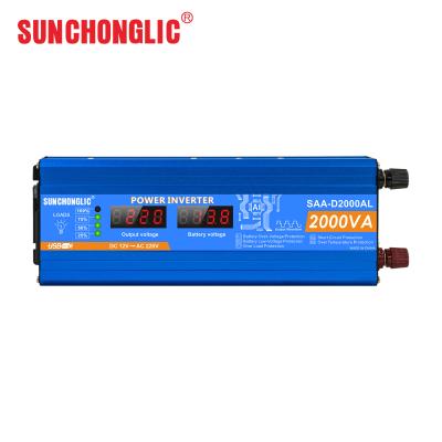 China 2000w Heavy - Duty Power Inverter 12v Dc To 220v Ac  Features Lcd Display & Modified Sine Wave for sale