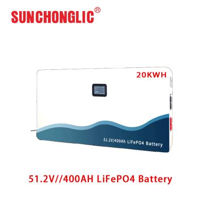China  stackable 51.2v 400ah Lifepo4 Battery With Bms Lcd Bluetooth Up To 16 Units In Parallel for sale
