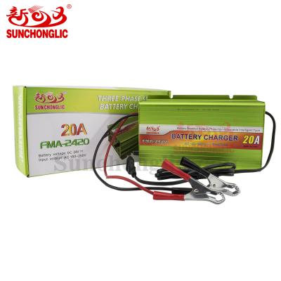 China FMA Smart Portable Battery Charger — 24V 20A, Three-Stage Charging, Compatible with AGM, GEL, and Lead-Acid Batteries for sale