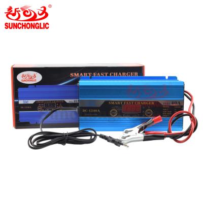 China 12V 40A Three-Phase Battery Charger for AGM/GEL Batteries with LED Display and Engine Start Function for sale