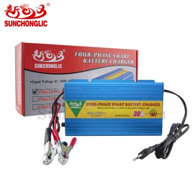 China Smart 12V 30A Battery Charger with Four-Step Charging Process, Lightweight and Portable for AGM, GEL, and Lead-Acid Batteries for sale