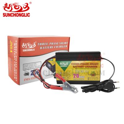 China 12V 20A Battery Charger with Four-Step Charging Mode and Reverse Polarity Protection for AGM, GEL, and Lead-Acid Batteries for sale