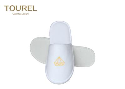 Cina Panno bianco 100% del velluto dell'hotel del cotone eliminabile su ordinazione delle pantofole con la sogliola di EVA in vendita