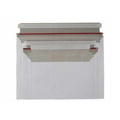 China Custom logo Rigid Document Photo Mailers DL A5 A4 Stay Flat White Cardboard Envelopes for stickers for sale