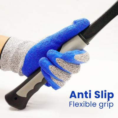 Cina Guantoni di sicurezza in lattice crinkle guantoni anti vibrazione resistenti al taglio in vendita