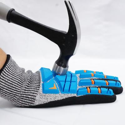 Cina Guanti di sicurezza blu TPR anti-collizione resistenti all'abrasione Guanti di lavoro antincollatura touch-screen in vendita