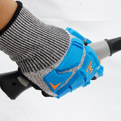 Cina Guanti di sicurezza blu TPR anti-collizione resistenti all'abrasione Guanti di lavoro antincollatura touch-screen in vendita