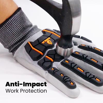 China Anti-Snip Anti-Slip Knuckle Bescherming Handschoenen 18 Gauge PU bedekte werkhandschoenen Te koop