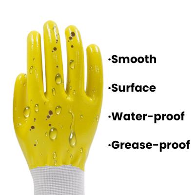 Cina 15 Gauge 70g Guanti da lavoro nitrile resistenti all'olio Guanti protettivi in poliestere impermeabili in vendita
