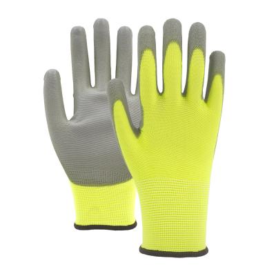 China Ademloze tuinhandschoenen 13 maat polyester PU Palm gecoate handschoenen voor nauwkeurig gebruik for sale