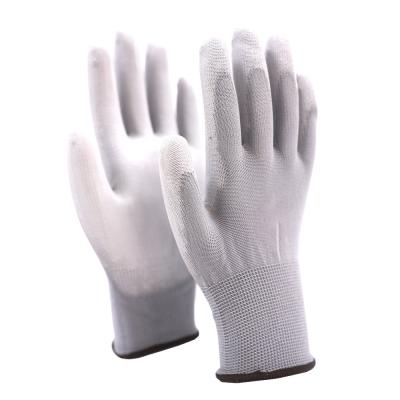 Cina 13 Gauge Polyester Guanti di sicurezza in PU resistenti al taglio Tissu in PU Guanti di sicurezza da giardino in vendita