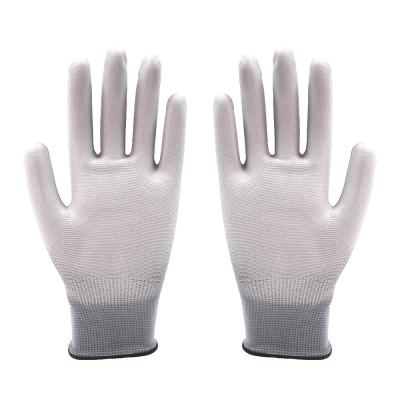 Cina 13 Gauge Polyester Guanti di sicurezza in PU resistenti al taglio Tissu in PU Guanti di sicurezza da giardino in vendita